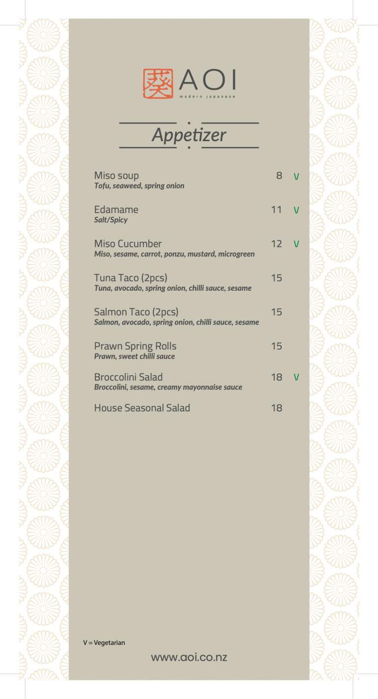 Food Menu - AOI