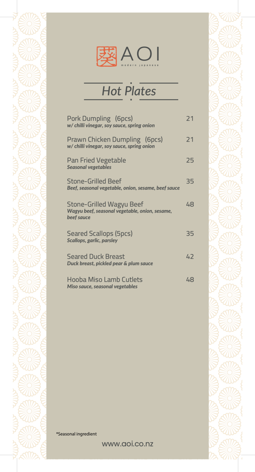 Food Menu - AOI