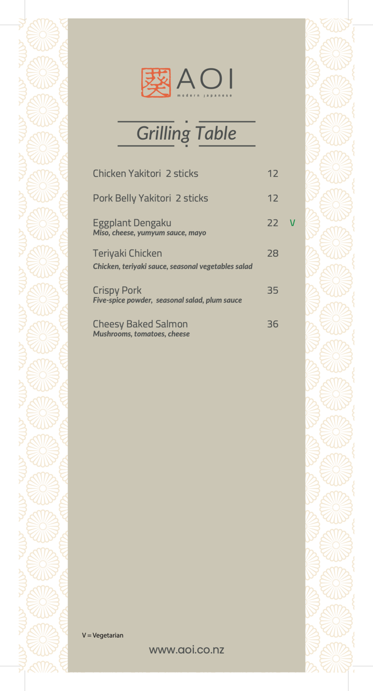 Food Menu - AOI